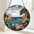 Nature Inspired Ocean Cliff Stained Glass Window Hanging Art1901 ...