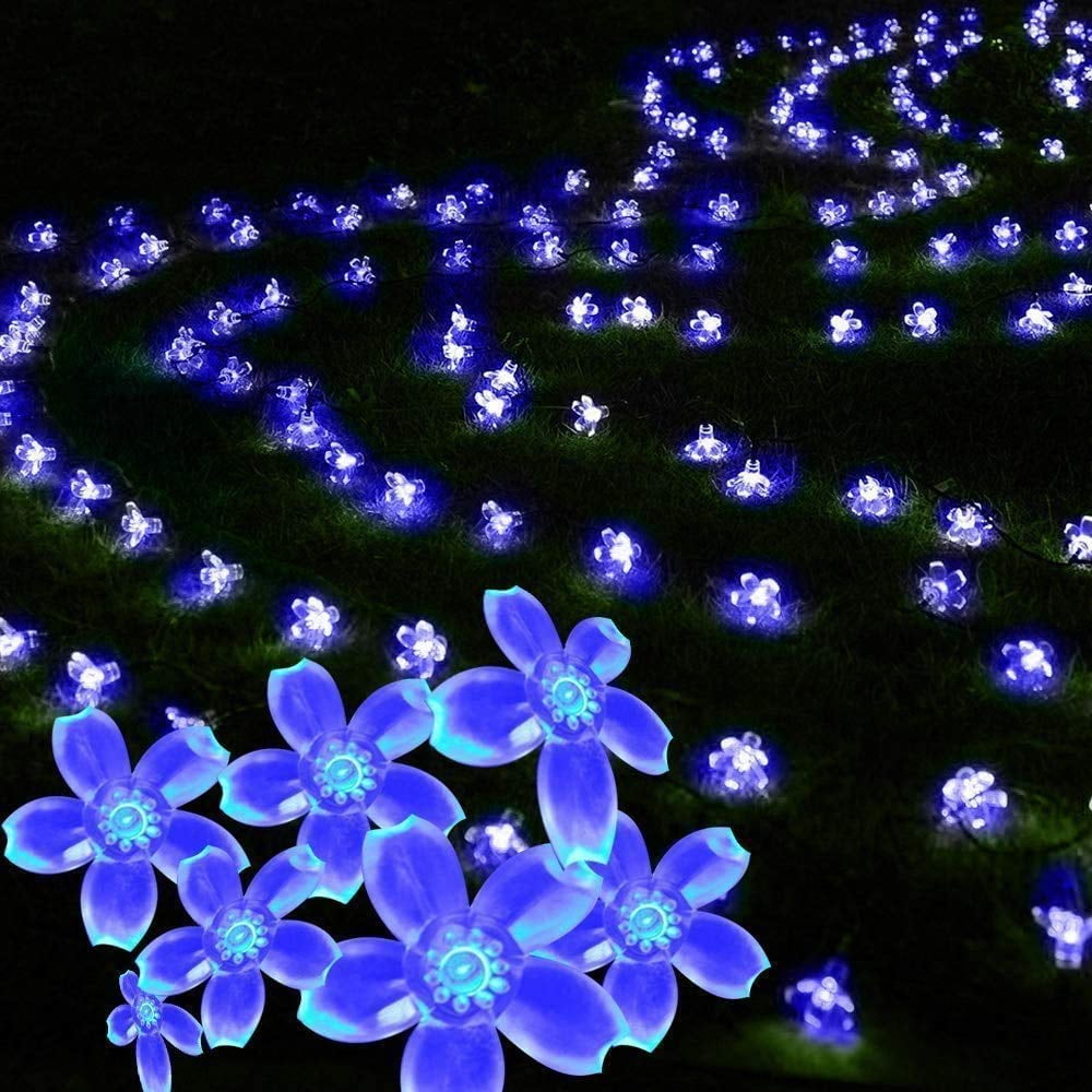 LINLIN Solar Flower Lights,Waterproof Peach Blossom Flower Solar Fairy ...