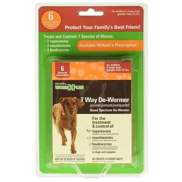 SENTRY Worm X Plus 7 Way De-Wormer for Large Dogs, Puppies - Broad ...