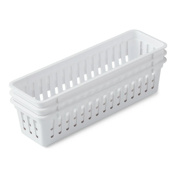 Mainstays Set of 3 Drawer Storage Narrow Utility Baskets, 10.3" x 3.1 ...