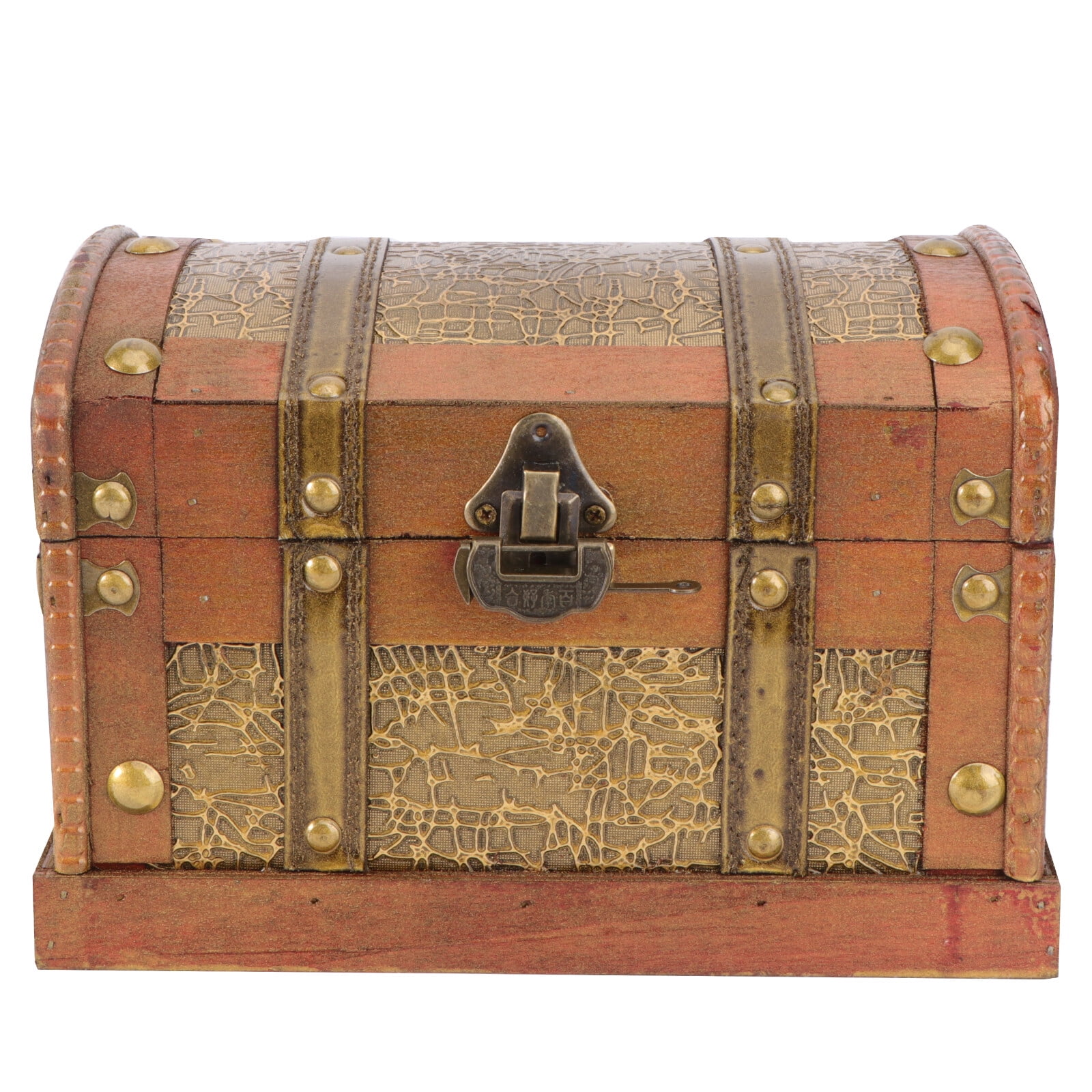 Wooden Vintage Treasure Box Collectibles Jewelry Box Storage Organizer ...