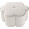 Meridian Furniture Daisy Flower Shaped Cream Velvet Ottoman - Walmart.com