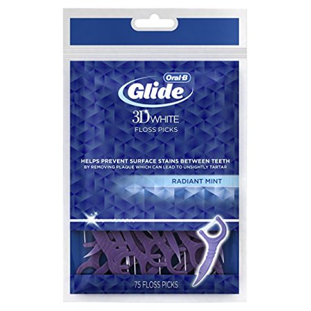 Oral-B Glide 3D White Dental Floss Picks, Radiant Mint, 75 Count ...