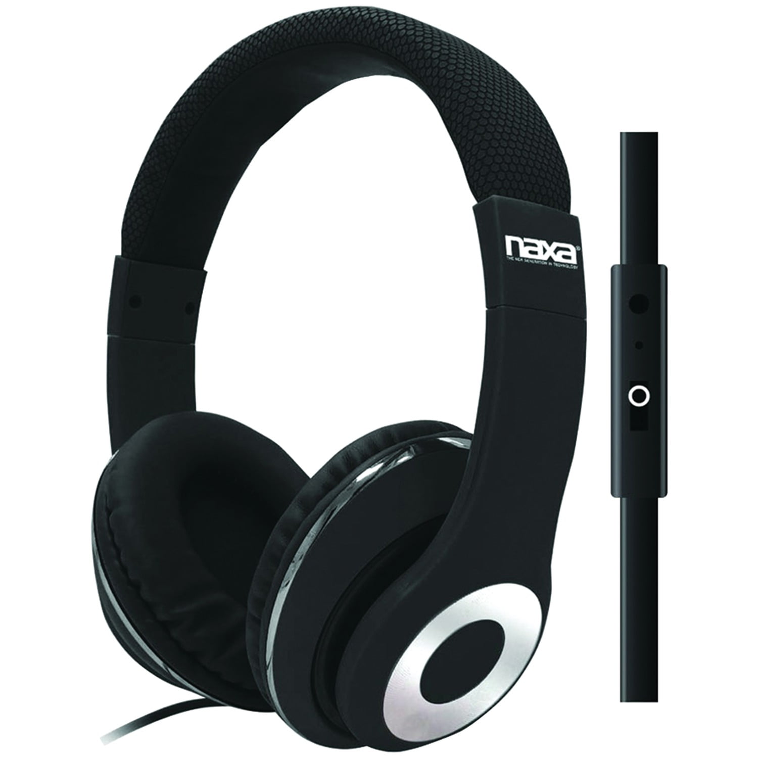 Naxa NE-943 BLACK BACKSPIN Pro Headphones with Microphone (Black ...