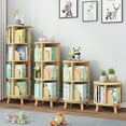 3 Tier Rotating Bookshelf 360° Spinning Bookshelf, Solid Wood Revolving ...