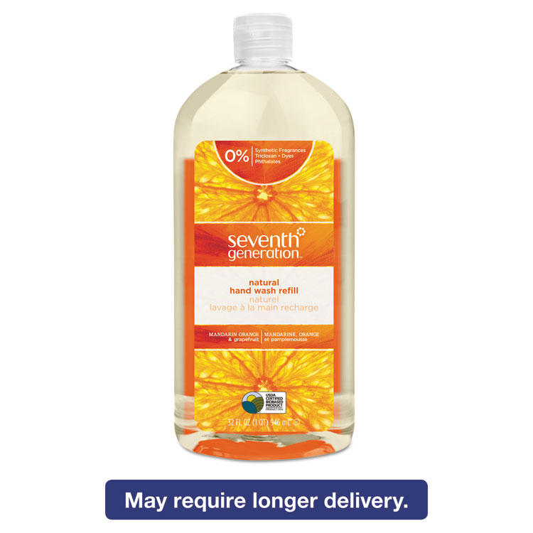 Natural Hand Wash, Mandarin Orange & Grapefruit, 32 Oz Refill Bottle, 6 ...
