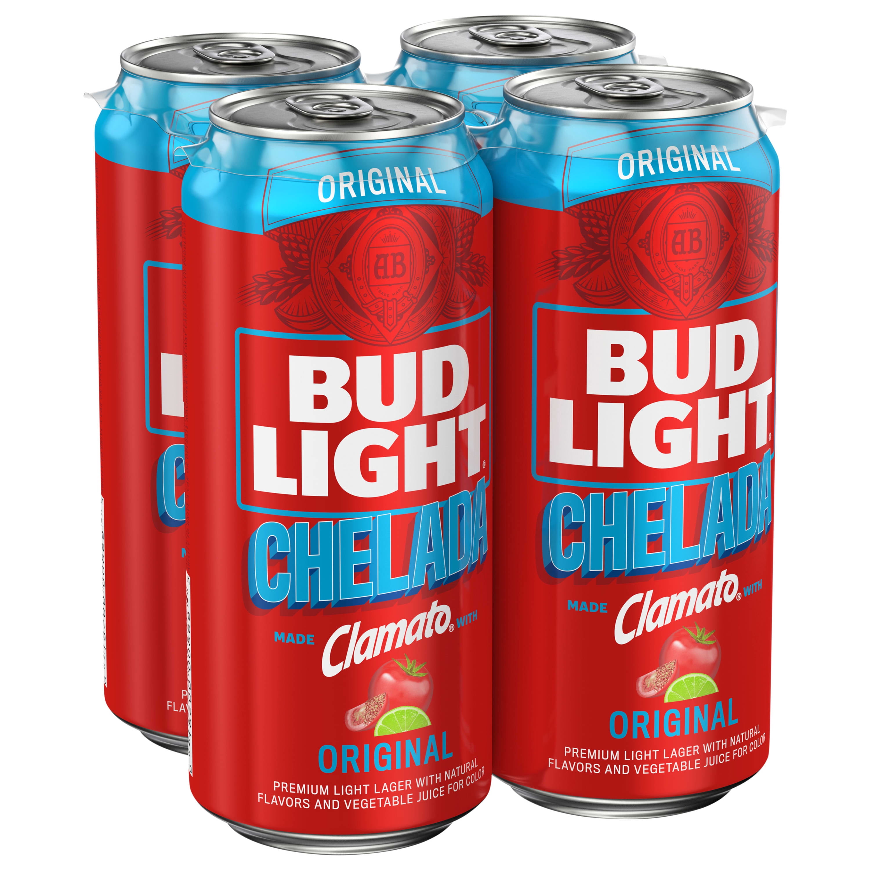 Bud Light Chelada Light Beer, 4 Pack Beer, 16 FL OZ Cans, 4.2% ABV ...