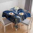 Blue Marble Fluid Art Table Cloth 60x60in, Waterproof Square Tablecloth ...
