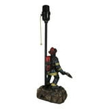 American Hero Fire Fighters Fireman In Full Gear And Axe Table Lamp ...