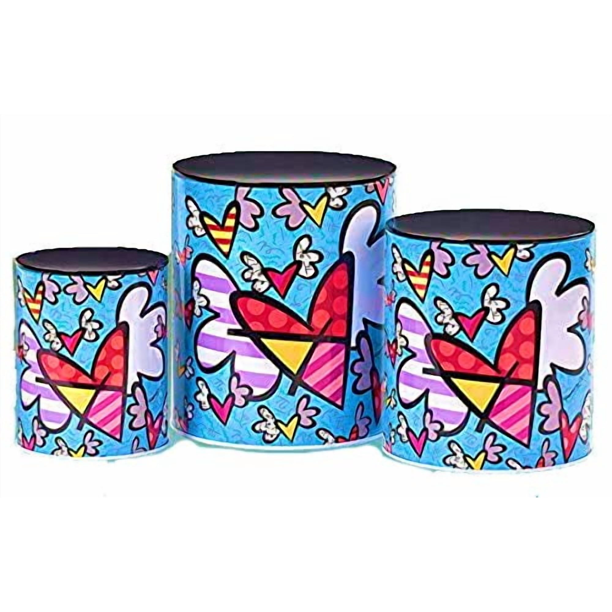 Click here for Romero Britto Flying Hearts Metal Nested Canisters... prices