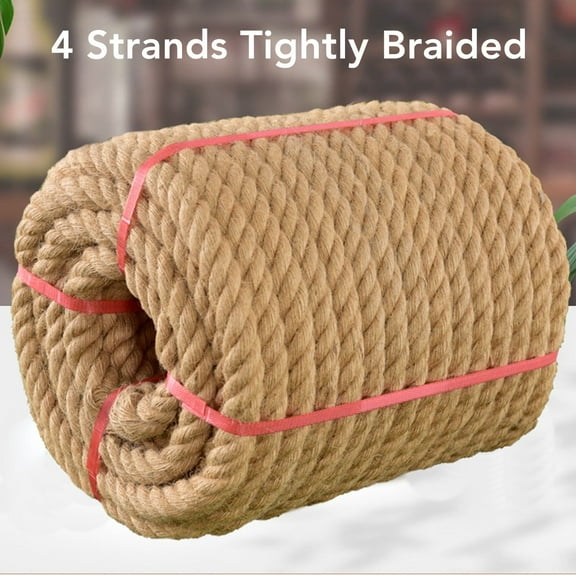SEUNMUK Thick 33 Feet 1-1/4 Inch Jute Rope, Natural Hemp Fiber, Manila ...