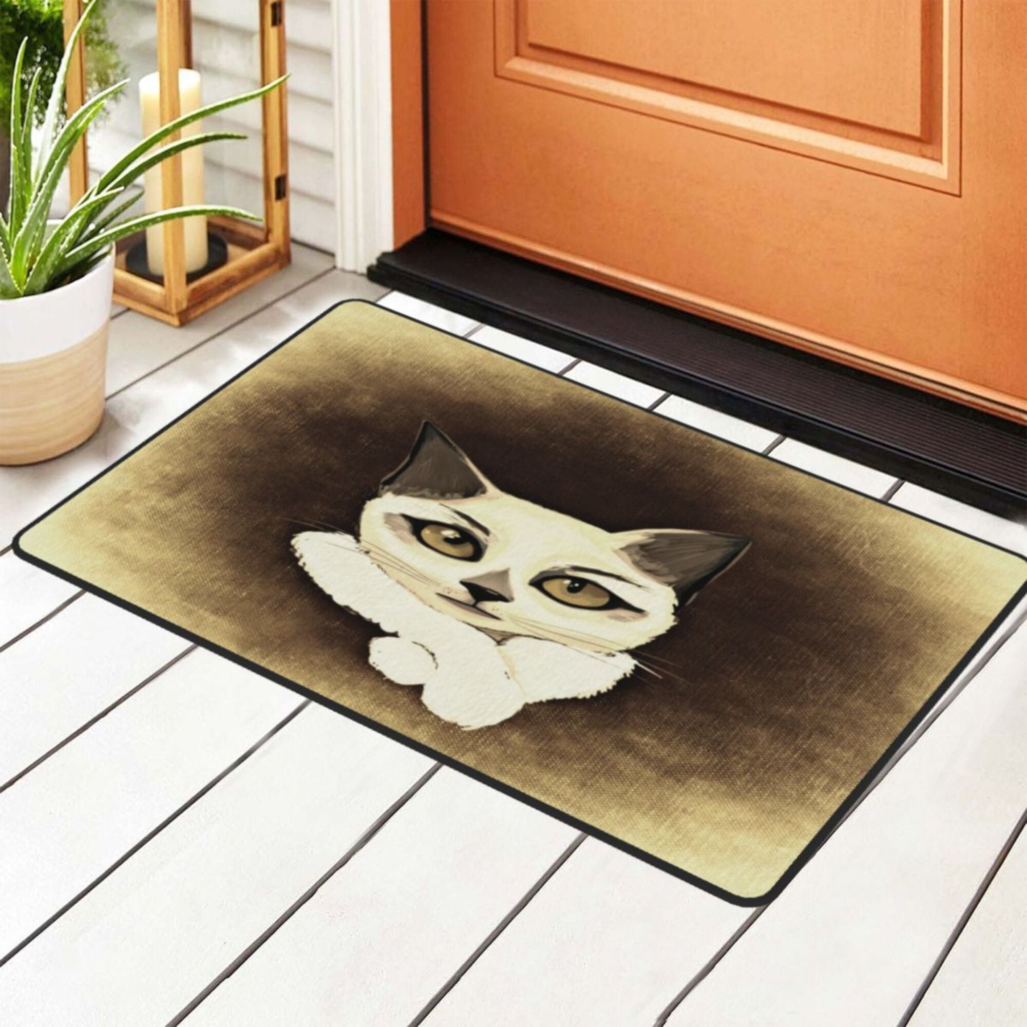 ZICANCN Puss Domestic Cat Area Rugs Doormat , Facecloth Non-Slip Floor ...