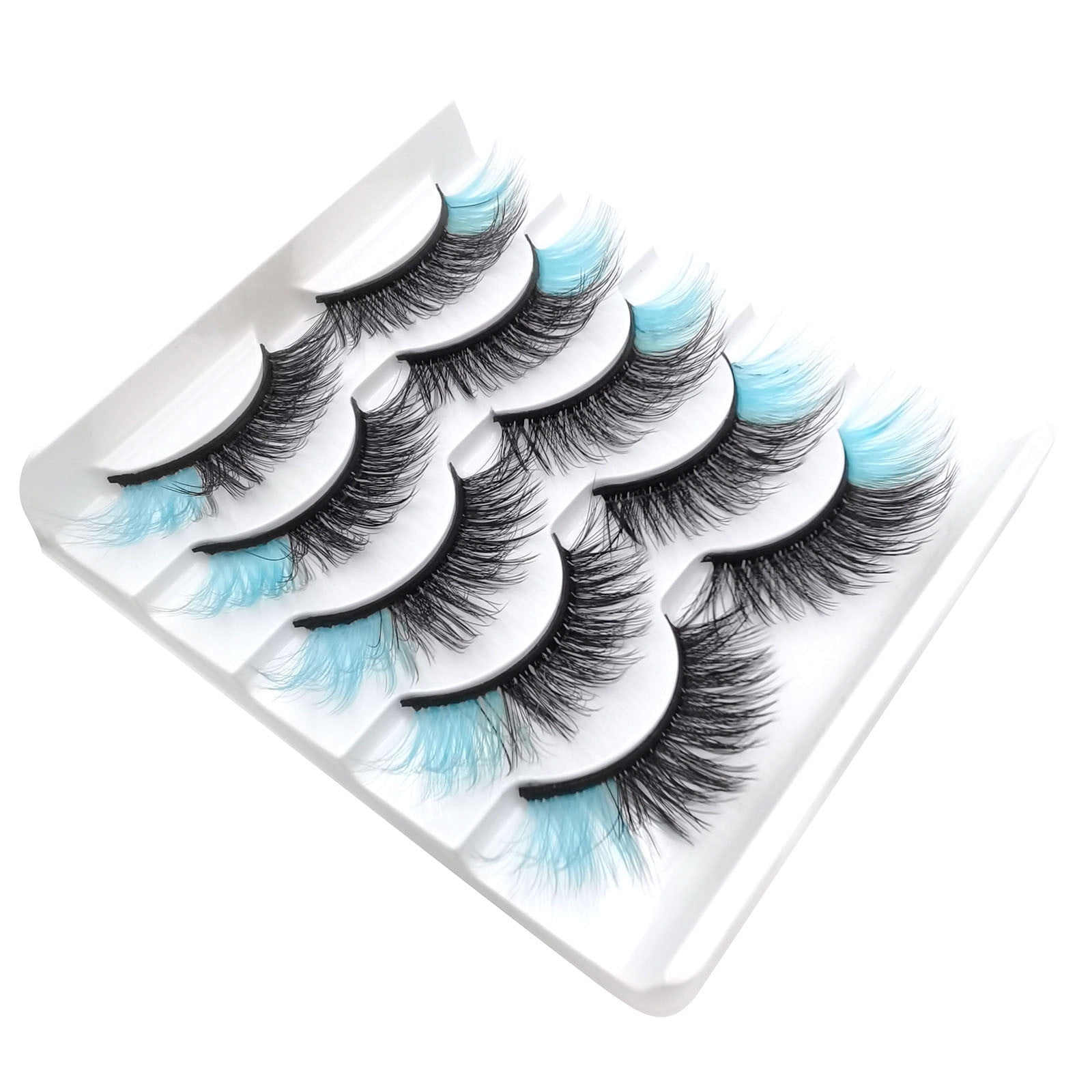 SDJMa False Eyelashes with Color, 5D Fluffy Colored Lashes Dramatic ...
