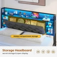 Afuhokles Full Size Floating Bed Frame with Storage Headboard and ...