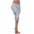 Lmnyox Cargo Capris for Women Casual High Waist Drawstring Short Pants with Pocket Summer Jogger ...