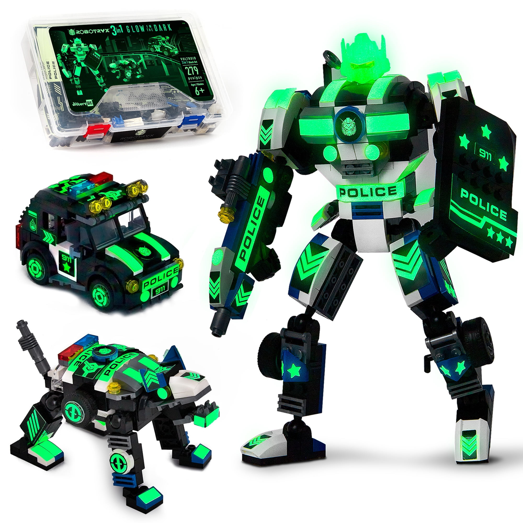 Click here for Jitterygit Robot Police Stem Building Toy For Boys... prices
