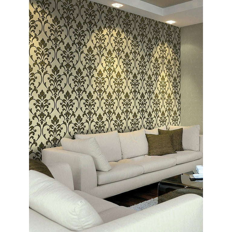 Flocked Metallic Wallpaper