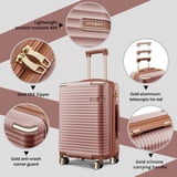 Joyway 3-Piece Carry-On Luggage Set with Swivel TSA Lock and Leather ...
