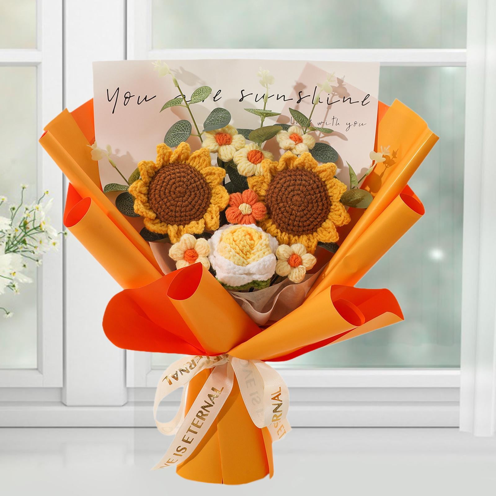 Reloz de flores de crochet de crochet Regalo de punto hecho a mano con ...