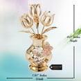 24K Gold Plated Crystal Studded Flower Ornament in a Vase with ...