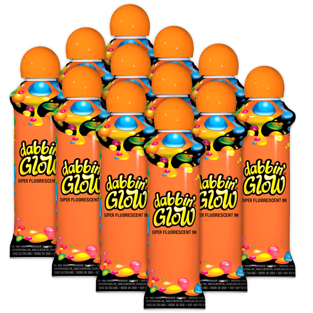 dabbin-glow-3-oz-super-fluorescent-ink-bingo-daubers-set-of-12
