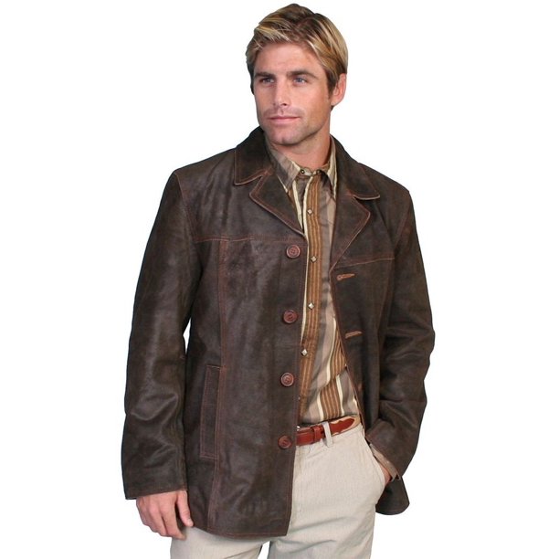 Scully Leather - Scully Western Jacket Mens Calf Suede Button Car Coat ...