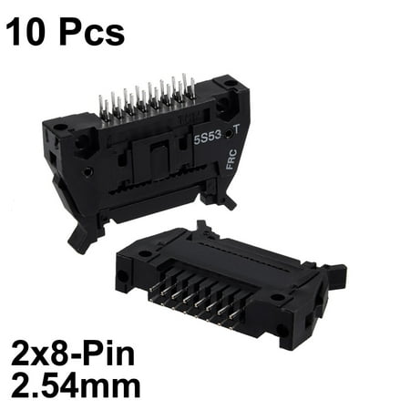 10Pcs 2x8-Pin 2.54mm Pitch Double Rows Straight Connector PCB IDC ...