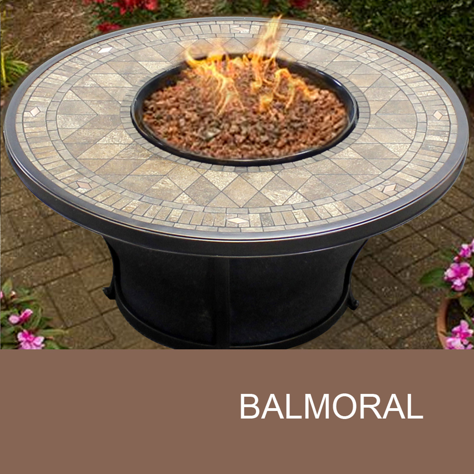 Agio Balmoral 48 Inch Round Porcelain Top Gas Fire Pit Table Agio Balmoral 48 Inch Round Porcelain Top Gas Fire Pit Table