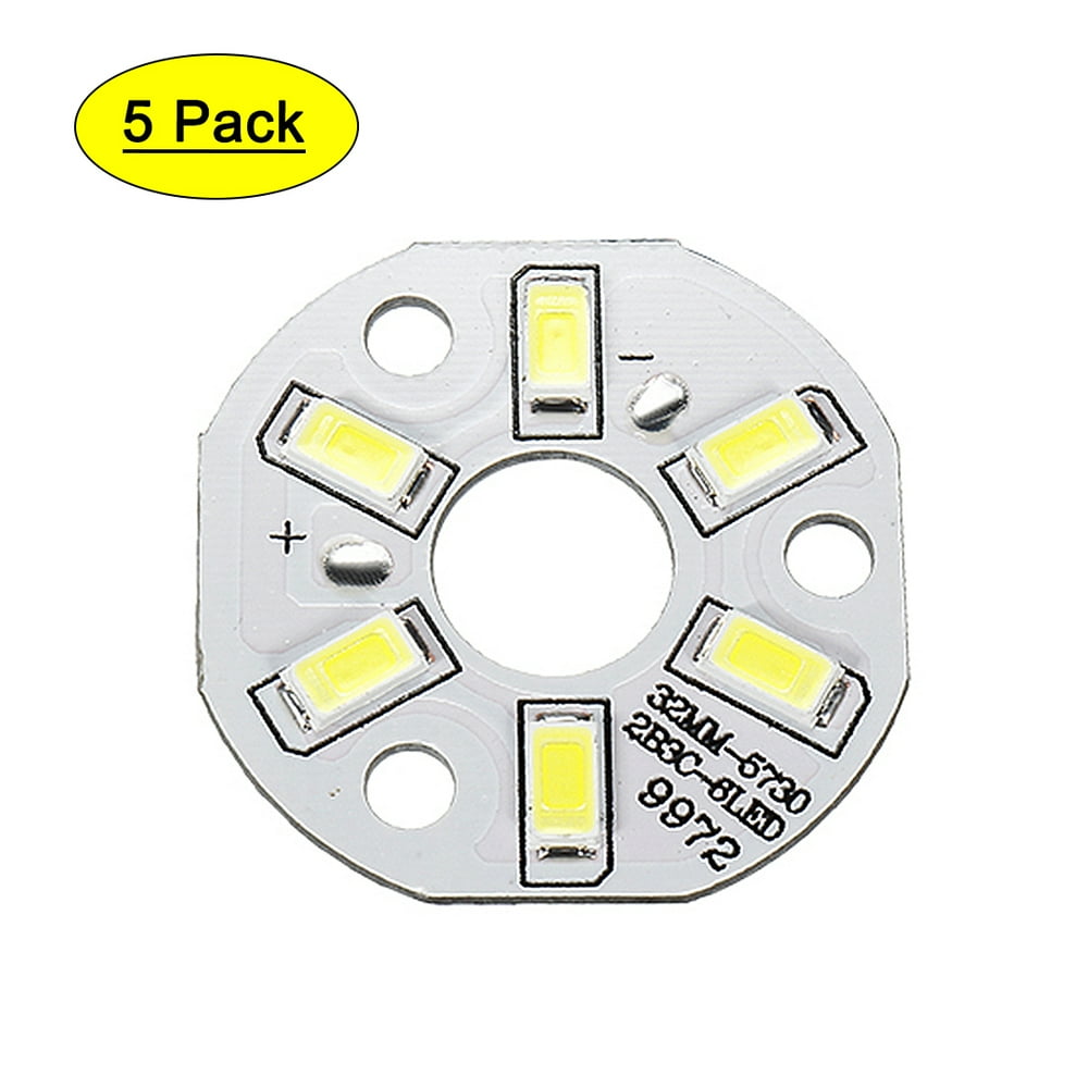 300mA 3W 6 LEDs 5730 SMD Chip Module Aluminum Board Pure White 32mm Dia 5pcs - Walmart.com ...
