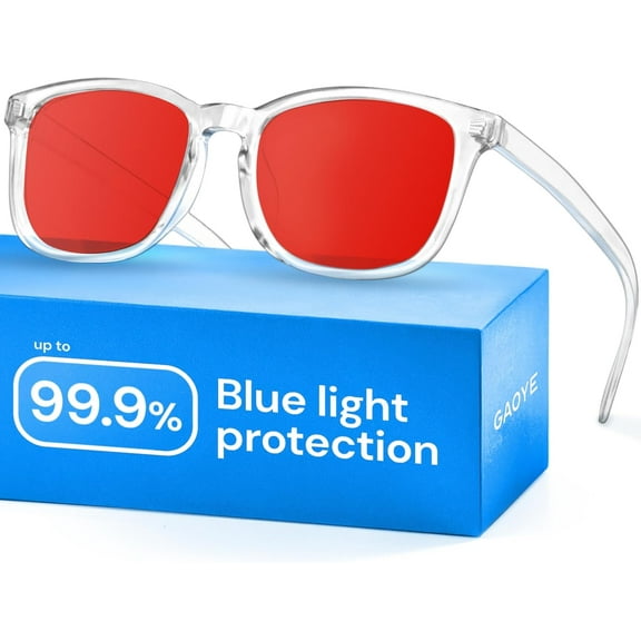 Black with Red Lenses Blue Light Glasses for Computer & Gaming - Anti ...