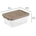 Sterilite 16 Qt. Plastic Stacker Box Taupe Splash with Rugged Latches ...