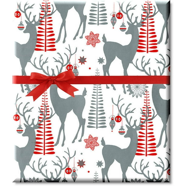 Red and Silver Reindeer Decoraive Deer Holiday Christmas Gift Premium ...
