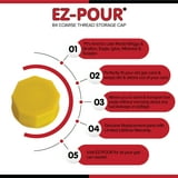 Ez-POUR Yellow Coarse Thread Solid Base Cap for Storage gas Cans (Pack ...