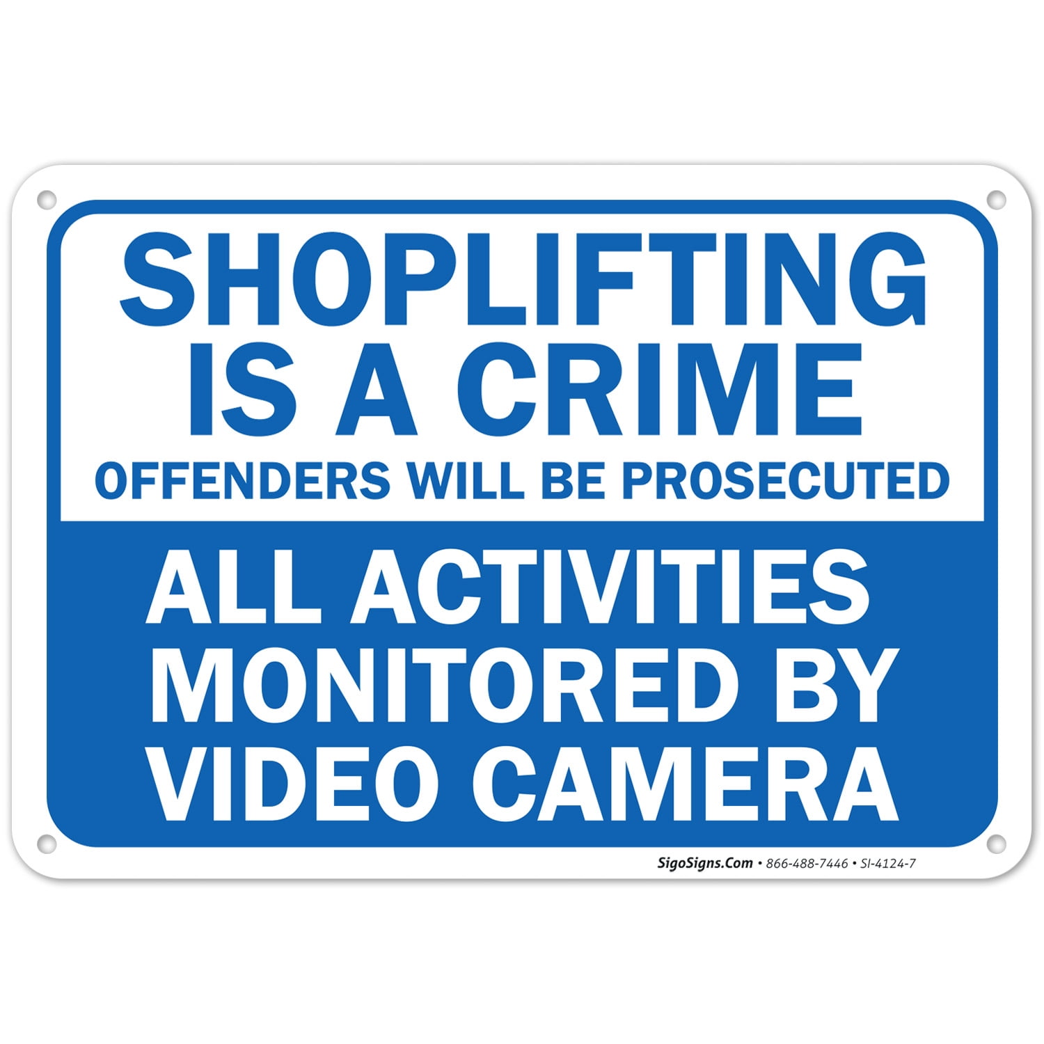 Shoplifting Is A Crime Sign, Offenders Will Be Prosecuted, - Walmart.com