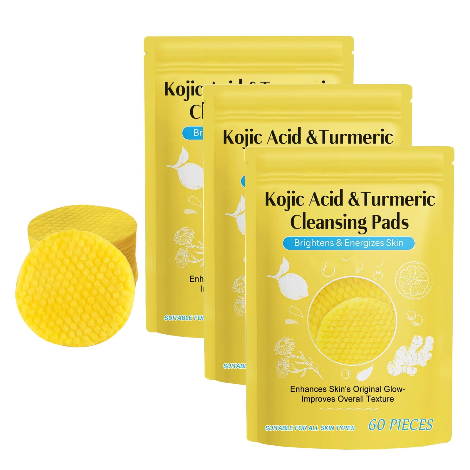 Clean Cleansing Pads For Face And Body, Compressed Kojic Facial Sponges ...
