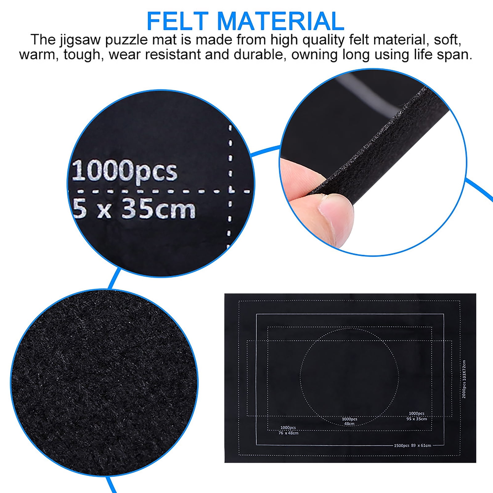 Click here for Ziyahi Professional Jigsaw Puzzle Roll Mat Felt Ma... prices