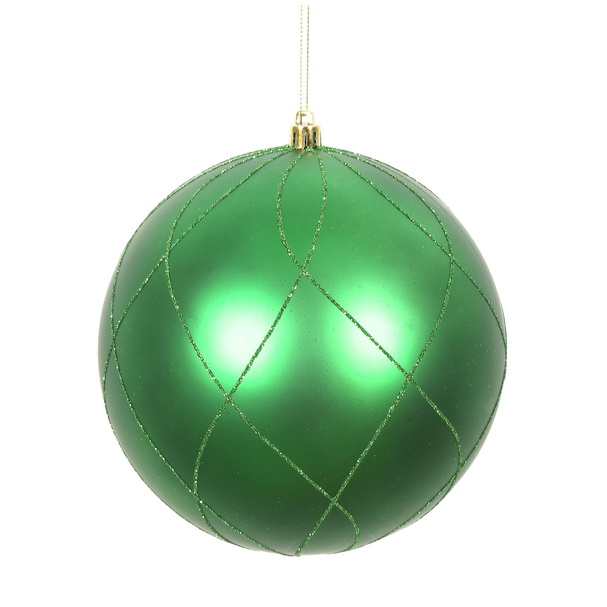 8" Green Matt Glitter Swirl Ball 1/Bx - Walmart.com