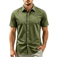 Boyscolos Mens Slim Fit Shirt Short Sleeve Button Down Dress Shirt ...