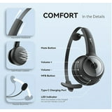 LEVN AI Noise Cancellation Bluetooth 5.0 Headset, Wireless PC & Laptop ...