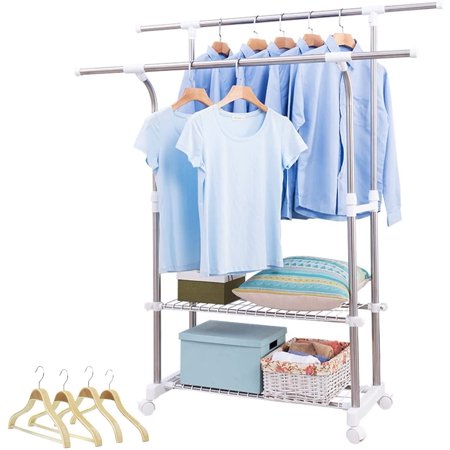 Indoor Hangers, Stainless Steel Double-Pole Floor Drying Racks ...