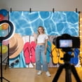 Summer Pool Photography Backdrop 8x6FT, Slippers Straw Hat Photo ...