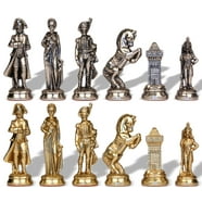 Civil War Solider Themed Chess Set with Glass Board, Multicolor ...