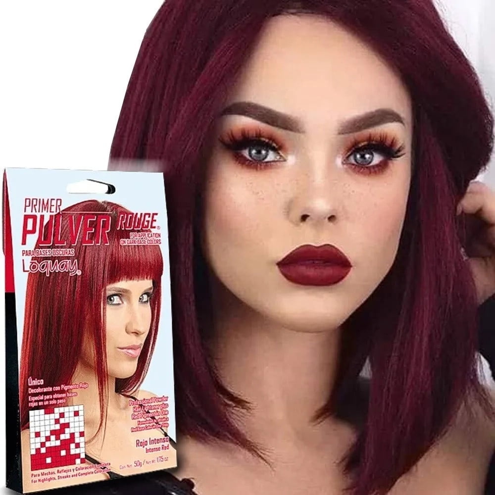 Polvo Decolorante Cabello Pigmento Color Rojo Borgoña Cobriz Loquay ...