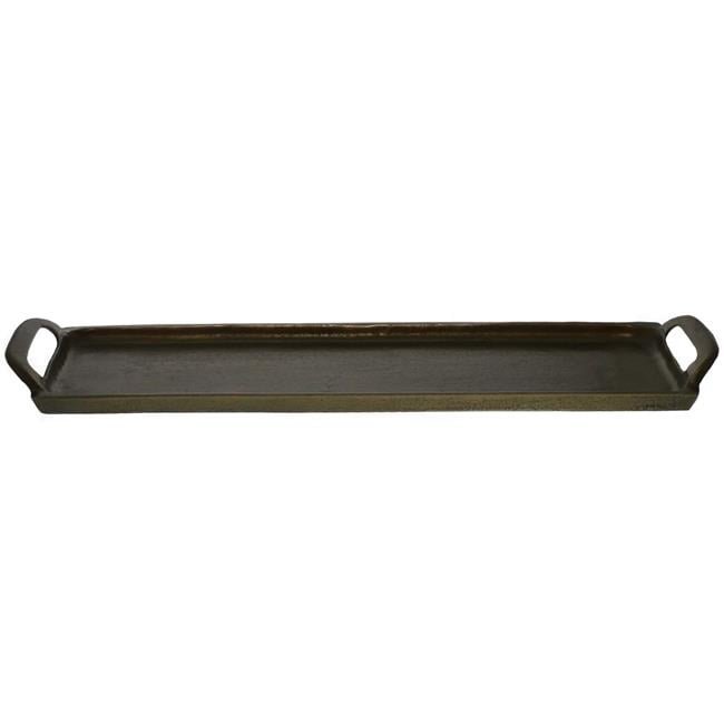 Benzara BM230209 Sleek Rectangular Metal Tray with Curved Handles ...