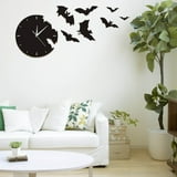 Halloween Bats Silhouette Wall Clock Scary Bats Symbols Home Decor ...