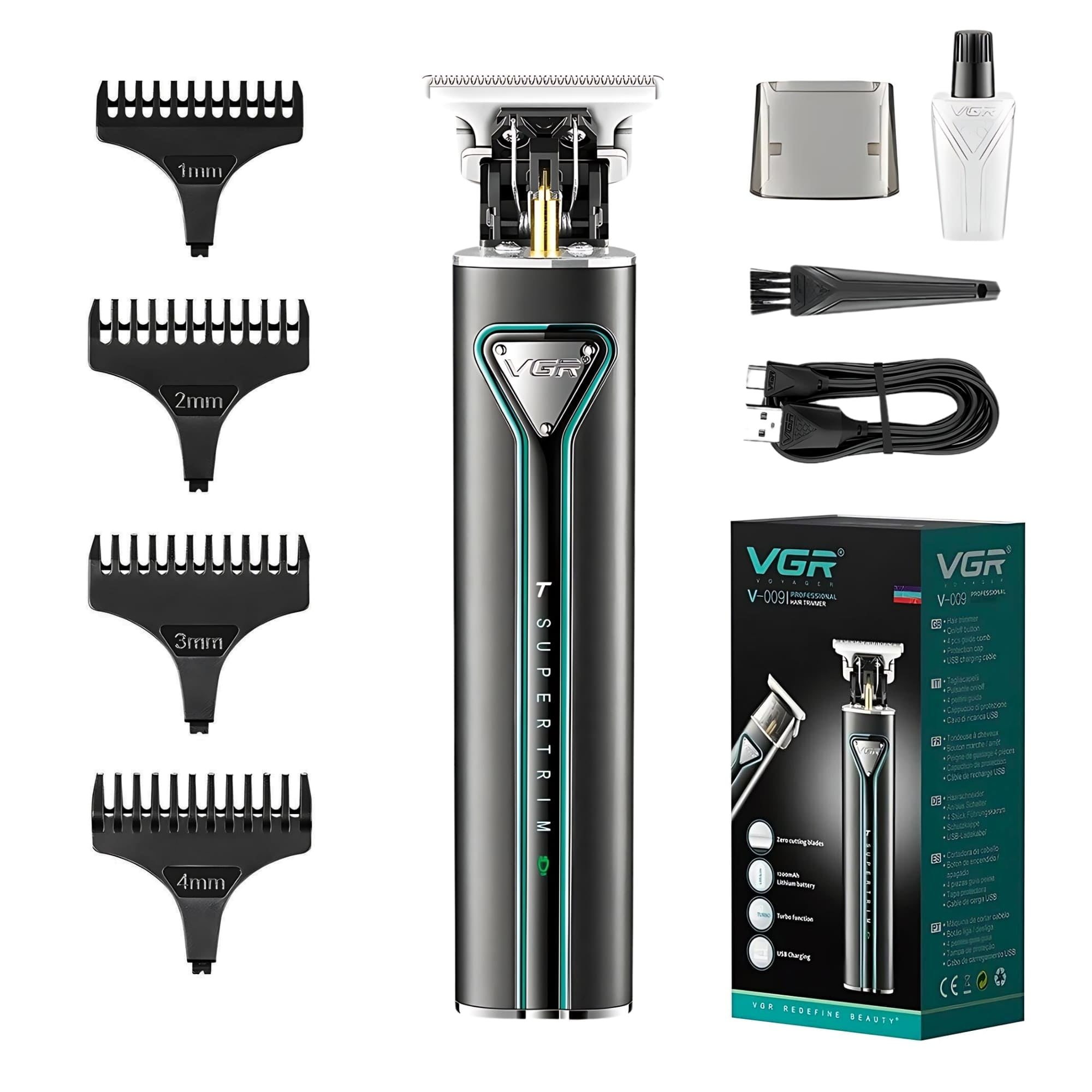 Maquina Para Cortar Cabello VGR V-009 Trimmer Perfiladora (VERDE). | Bodega Aurrera en línea