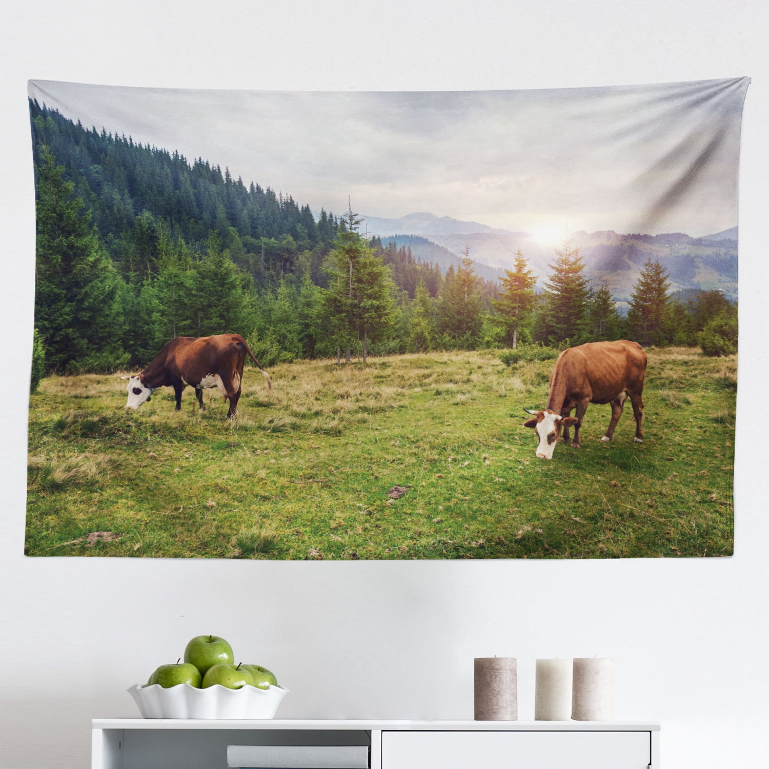 Farm Animal Tapestry, Photo of Little Baby Pig with Spots Walking on ...