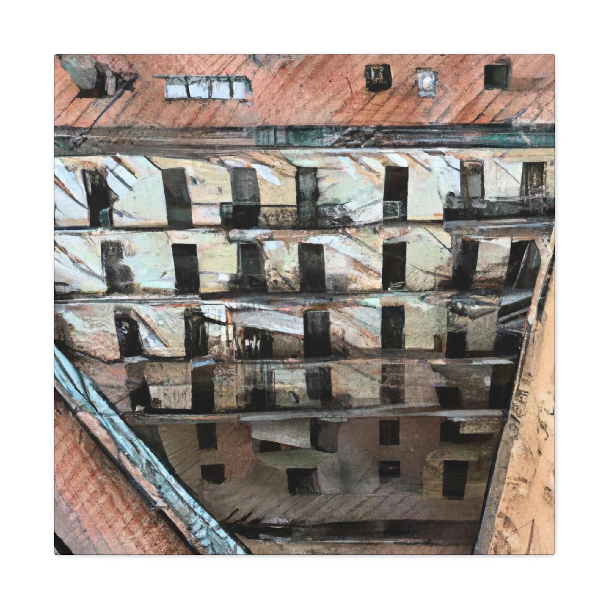 Modernist Metropolis Scene - Canvas - Walmart.com