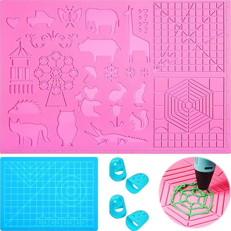 2 Pieces 3D Printing Pen Mat 2 Style Large 3D Pen Drawing Mat Multi ...