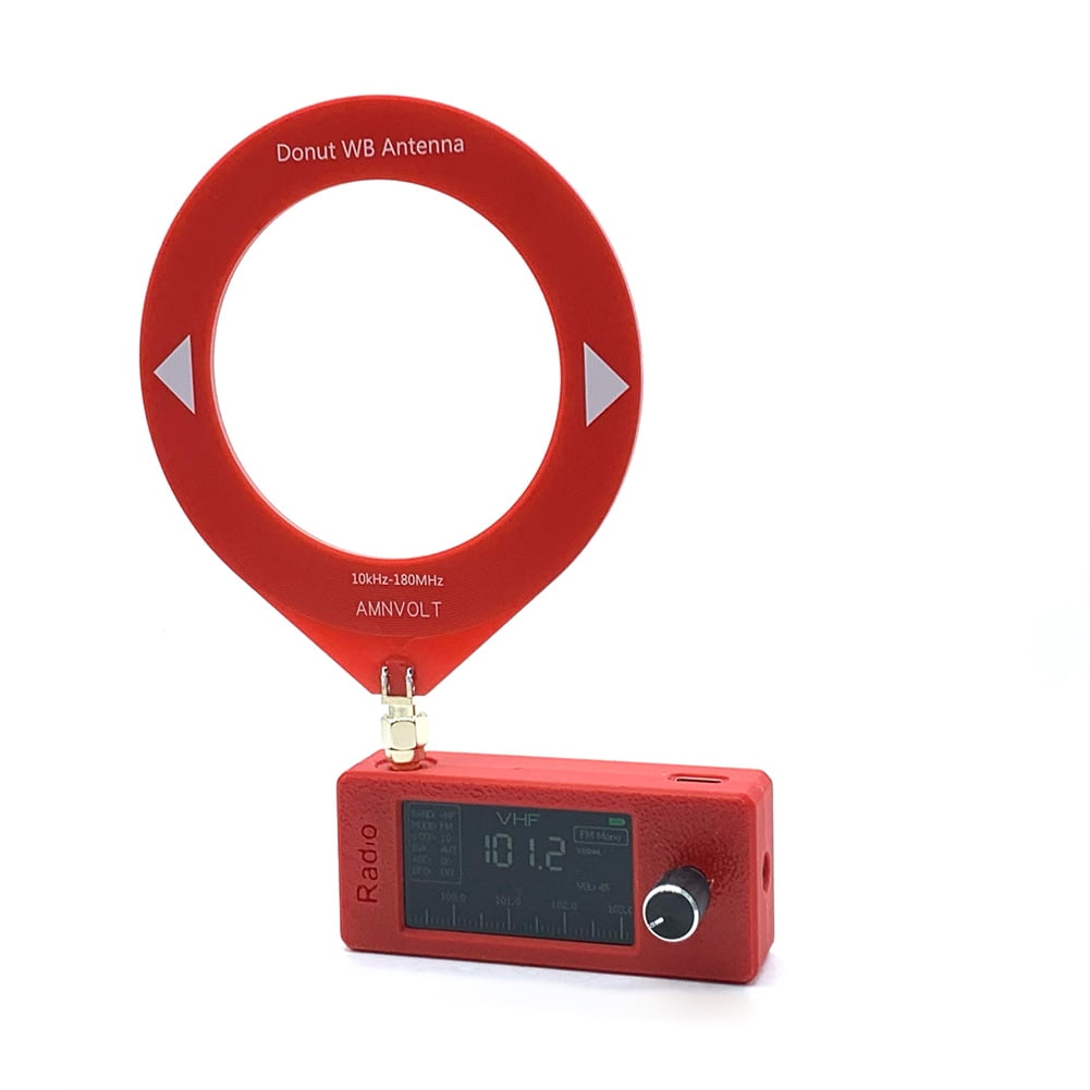 HF SW MW VHF Radio SI4732 0.5-108MHz Mini Receptor (Antena anillo) Rojo ...